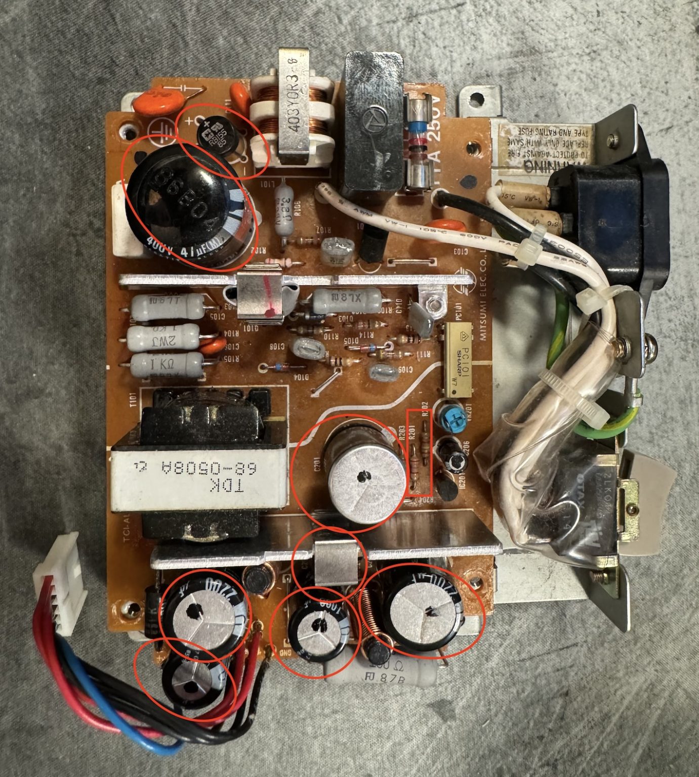 Installing the Exxos Atari ST PSU recap kit - psyphi.net blog